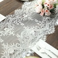BalsaCircle 15x117" Ivory Premium Lace Table Runner Scalloped Edges ...