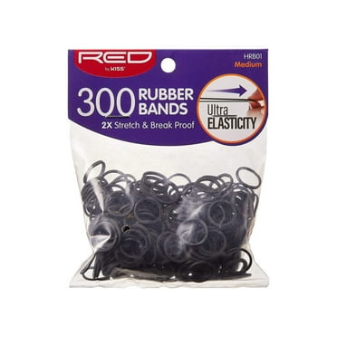 Kiss Red Rubber Bands Black Medium 1000 Count Tub, 1 Ea, 2 Pack ...