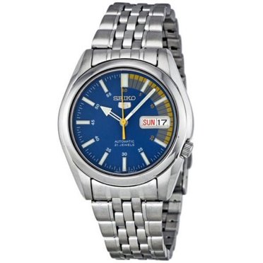 Seiko Men's Series 5 SNK615K1, Automatic Watch, Blue Stainless-Steel ...