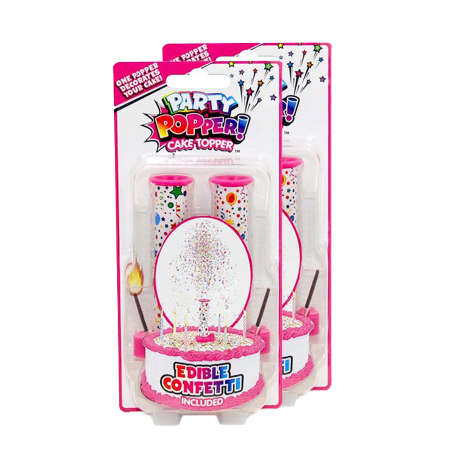 Best Party Ever Party Popper Cake Topper Pink, 4 Count - Walmart.com