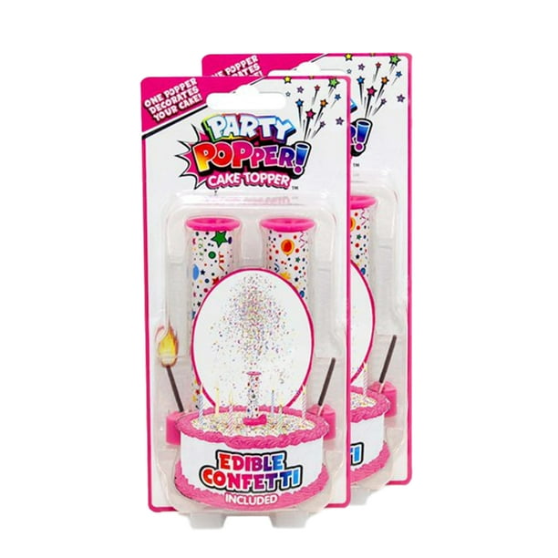 Best Party Ever Party Popper Cake Topper Pink, 4 Count - Walmart.com