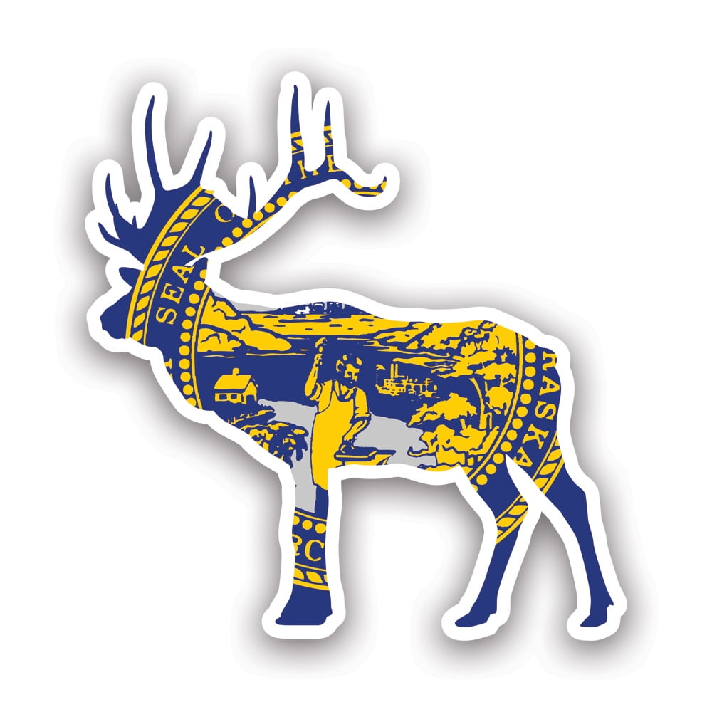 Nebraska Deer Shaped Flag Sticker Decal - Self Adhesive Vinyl ...