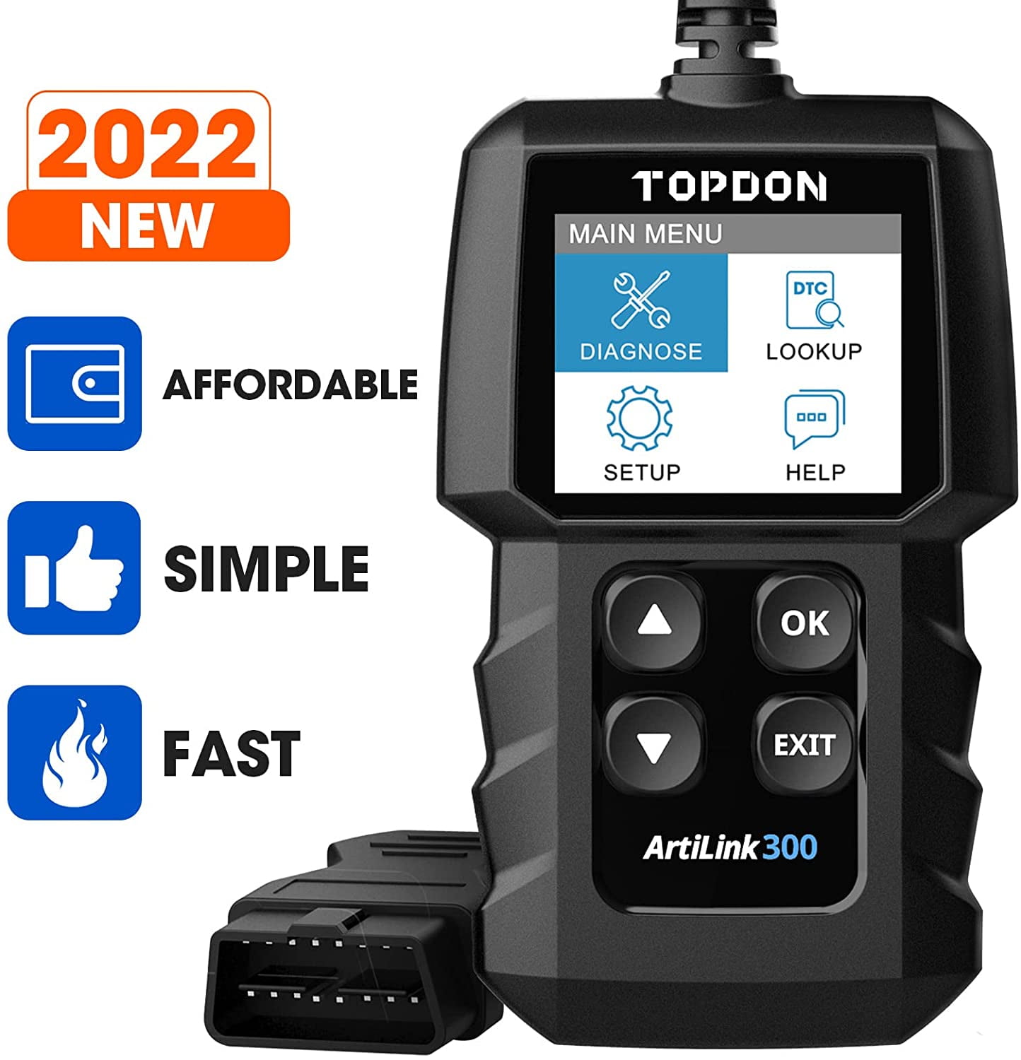 OBD2 Scanner TOPDON AL300 Car Diagnostic Code Reader All OBD2 Functions ...