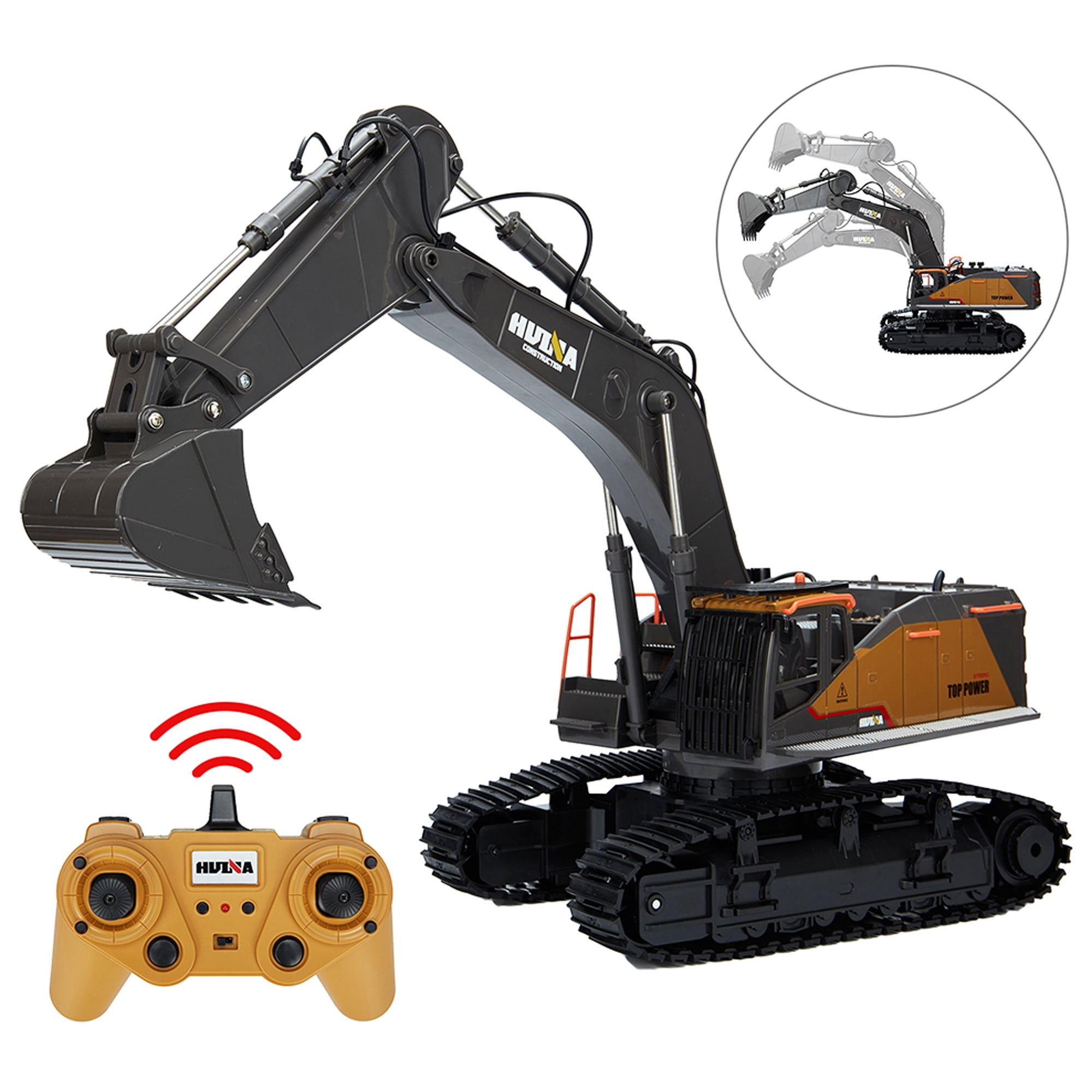 FUTATA Remote Control Excavator RC Excavator Toy 2.4Ghz Rechargeable RC ...