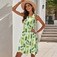 Binienty Ruffle Tank Mini Dress with Pickle Jar Pattern, Tiered Ruffle ...