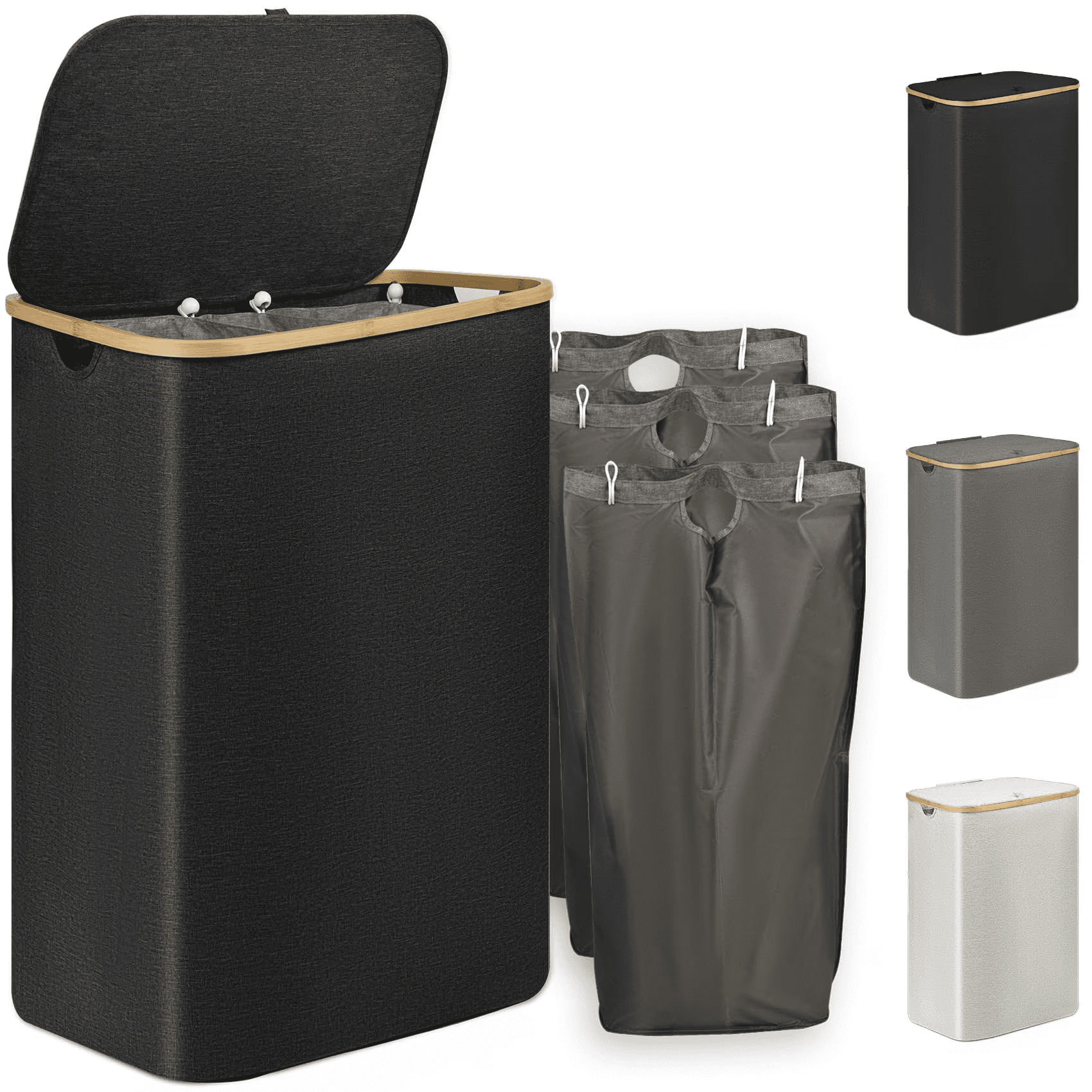 Click here for Acesvuit 160l Large Laundry Baskets With Lid & 3 S... prices