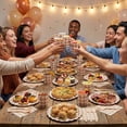 168 Pcs Gingham Plates and Napkins Beige Plaid Disposable Dinnerware ...