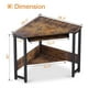 ODK Corner Triangle Computer Desk w/ Storage & Keyboard Tray, Rustic ...