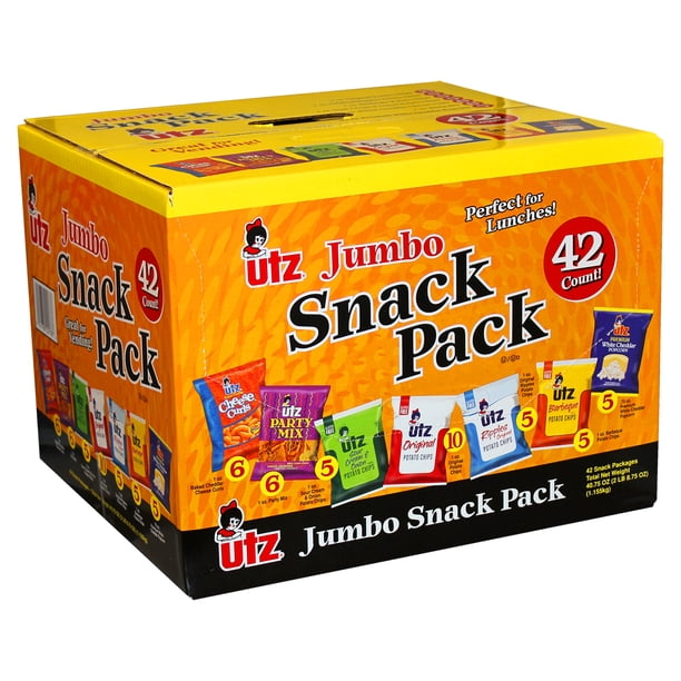 Utz Jumbo Snack Box, 1 oz, 42 Count - Walmart.com