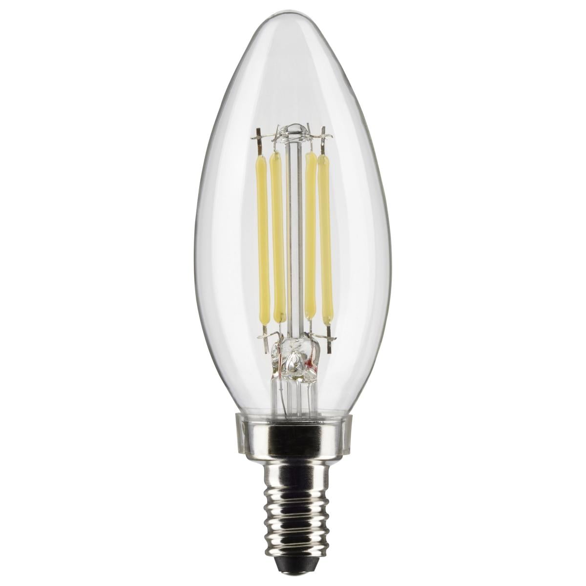 Satco S21273 5.5 Watt B11 LED; Clear; Candelabra base; 90 CRI; 2700K ... Satco S21273 5.5 Watt B11 LED; Clear; Candelabra base; 90 CRI; 2700K ...