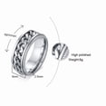 8mm Spinner Chain Unique Mens Womens Ring Textured Edge 14K White Gold ...