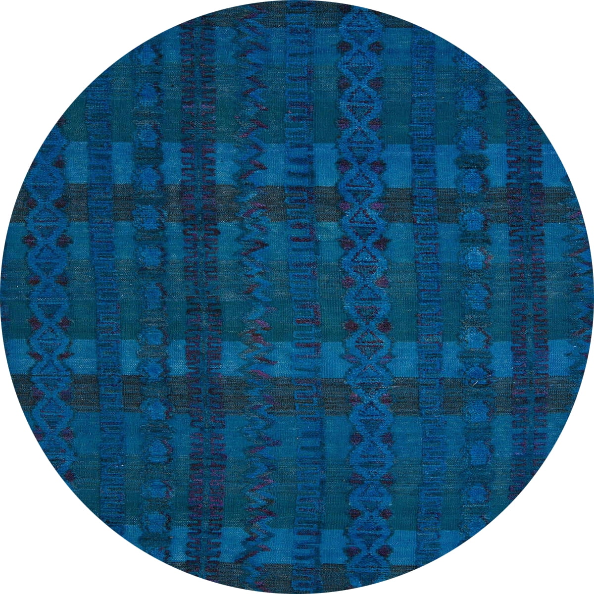 Ahgly Company Indoor Round Abstract Blue Eyes Blue Abstract Area Rugs ...
