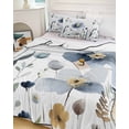 Gradient Blue Flower 3 Pieces Quilt Set, 1 Quilt with 2 Shams ...