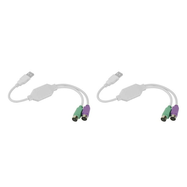 Electronicheart 1PC USB Male 2-in-1 PS/2 Keyboard Mouse to USB ...