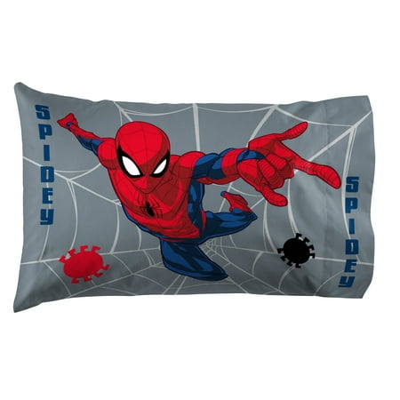Spiderman Blue Spidey Kids Bed-in-a-Bag Bedding Set w/ Reversible ...