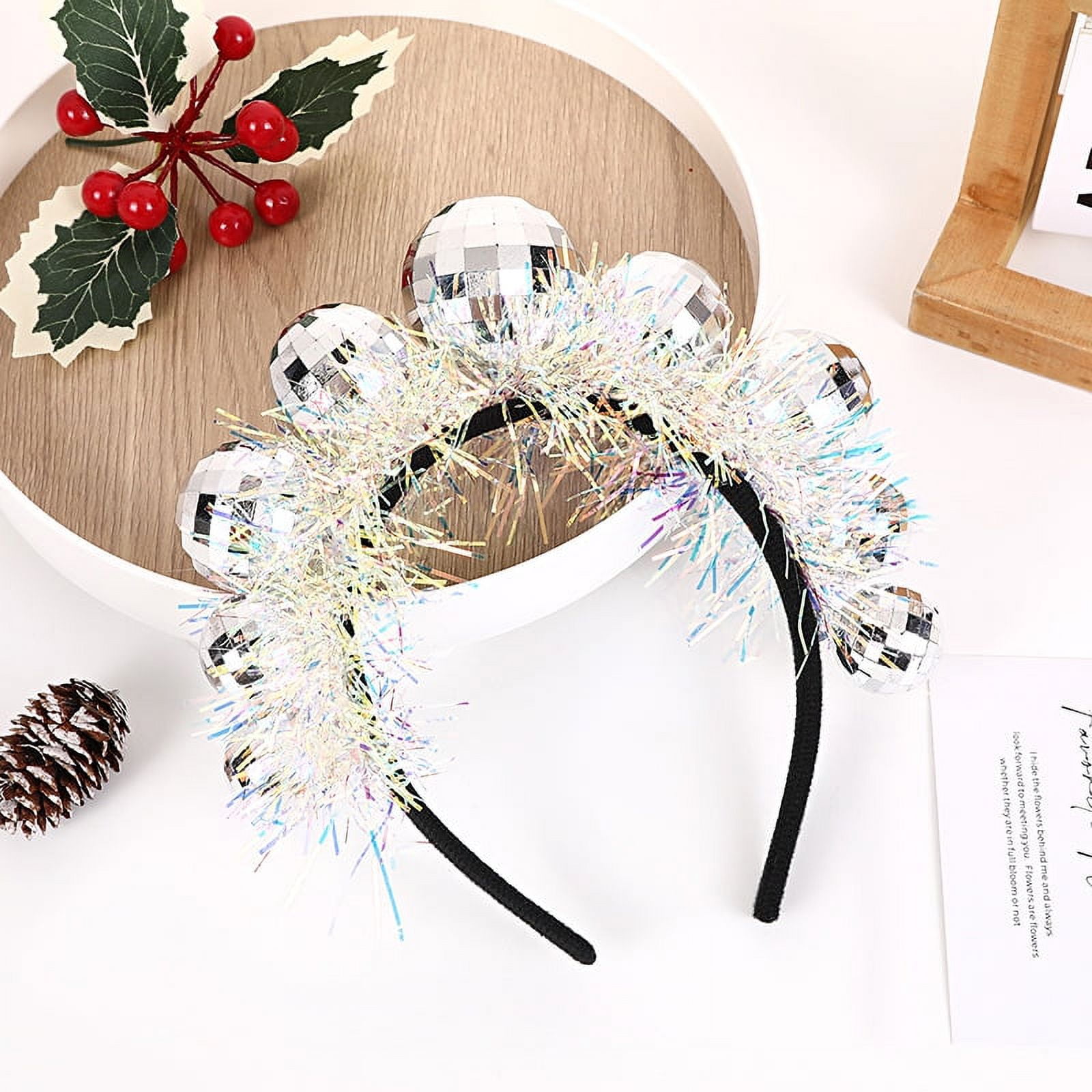 Disco Ball Head Bopper - Silver - Birthday Headband Birthday Crown ...