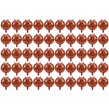 50pcs Basketball Balloons, Aluminum Foil Sport Theme Balloon Reusable ...