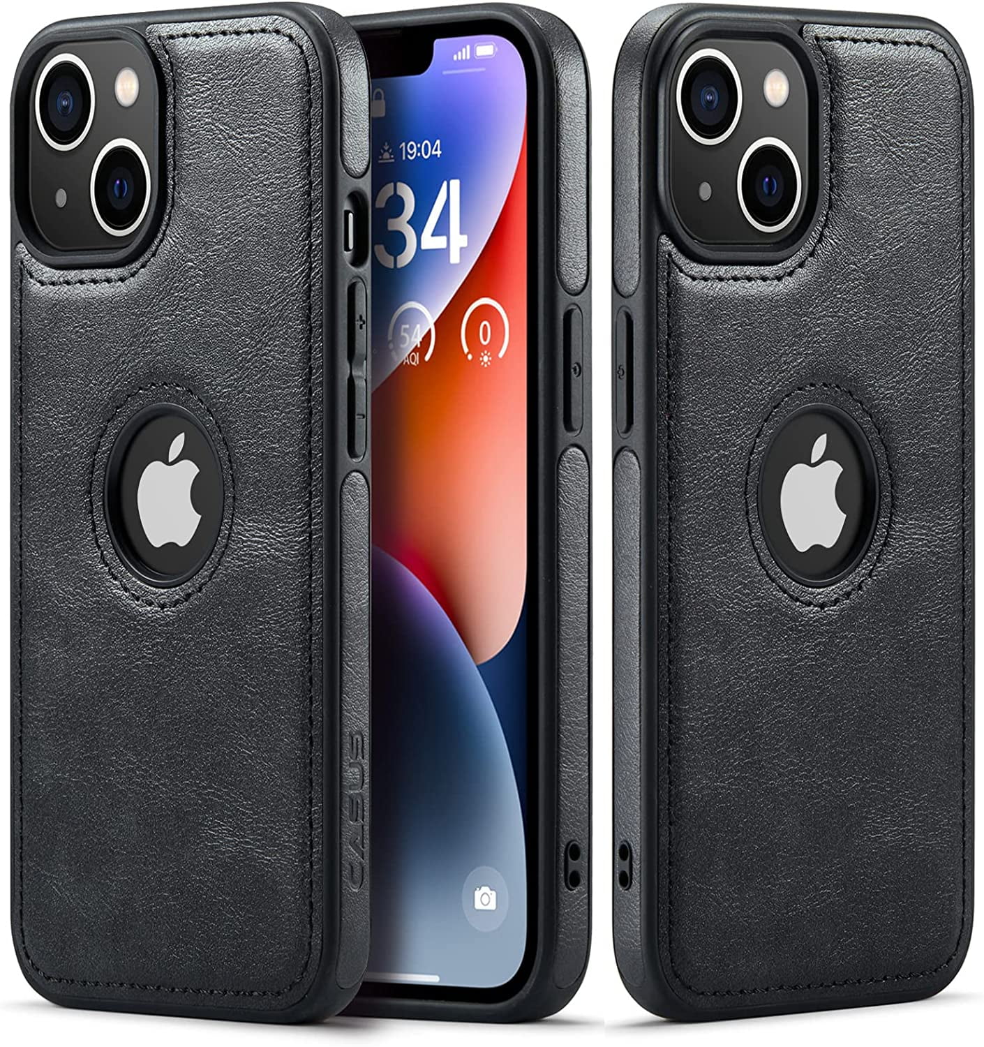 Casus Logo View Classic Slim Leather Case for iPhone 14 - Black ...