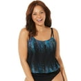 Swimsuits For All Womens Plus Size Loop Strap Blouson Tankini Top 14