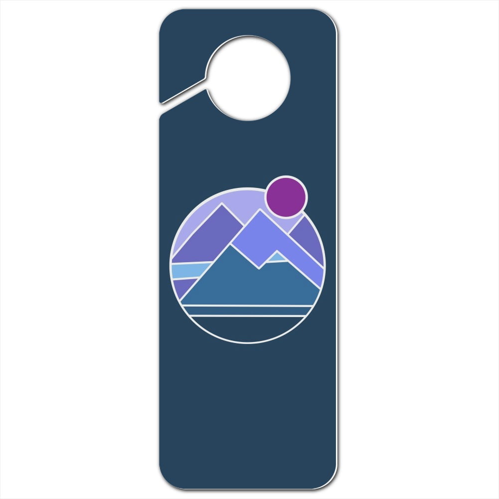 Abstract Geometric Mountainscape Plastic Door Knob Hanger Sign ...