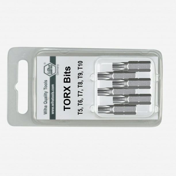 Wiha 71570 6 Piece Torx Insert Bit Set (T5 - T10) - Walmart.com ...