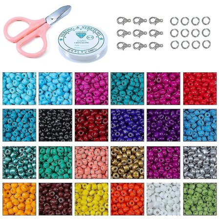 Jewelry Making Kit Alphabet Letter Glass Beads Bracelets Diy Bead Craft ...