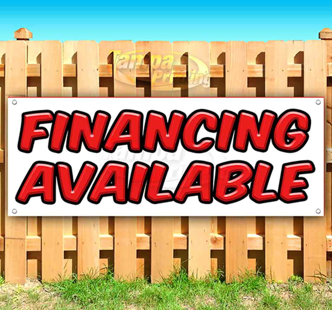 Financing Available 13 oz Vinyl Banner With Metal Grommets - Walmart.com