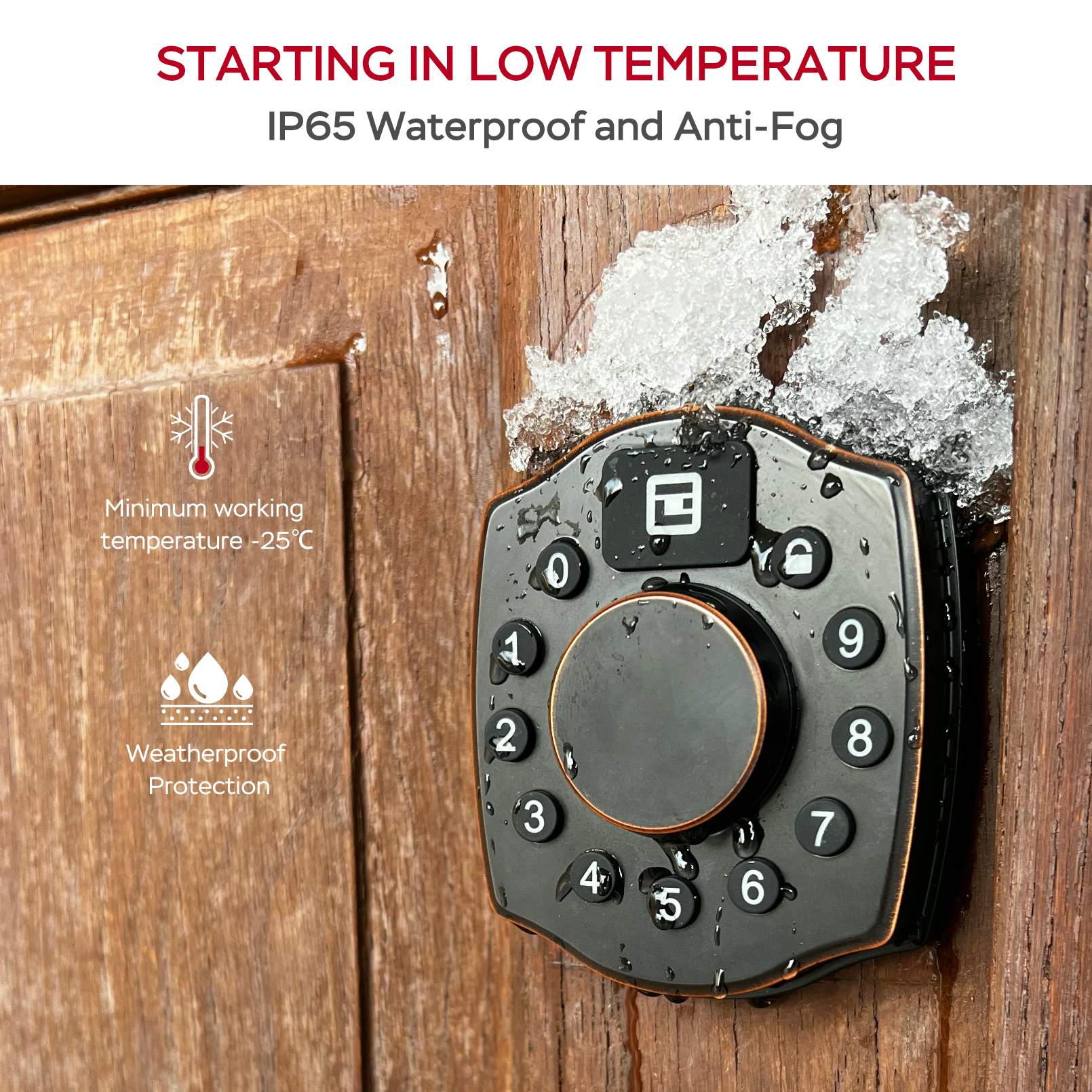 Buy Smart Door Lock, Geek 4-in-1 IP65 Waterproof Anti-Fog Keyless Entry ...