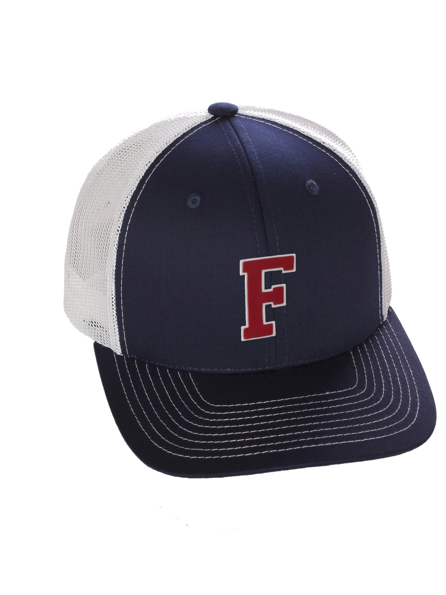 Structured Trucker Mesh Hat Custom Colors Letter F Initial Baseball Mid ...