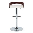 Adjustable Height Mid-Century Chair Set with Chrome Metal and Faux ...