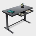 IRIS USA Electric Standing Desk Height Adjustable with USB Port (Glass ...
