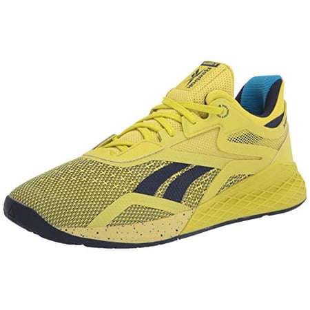 Reebok mens Nano X Cross Trainer , Chartreuse/vector Navy/White , 14 ...