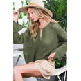 ASUOAgio Boho Vibe Knit Sweater - V Neck, Split Cuffs, Long Sleeves ...