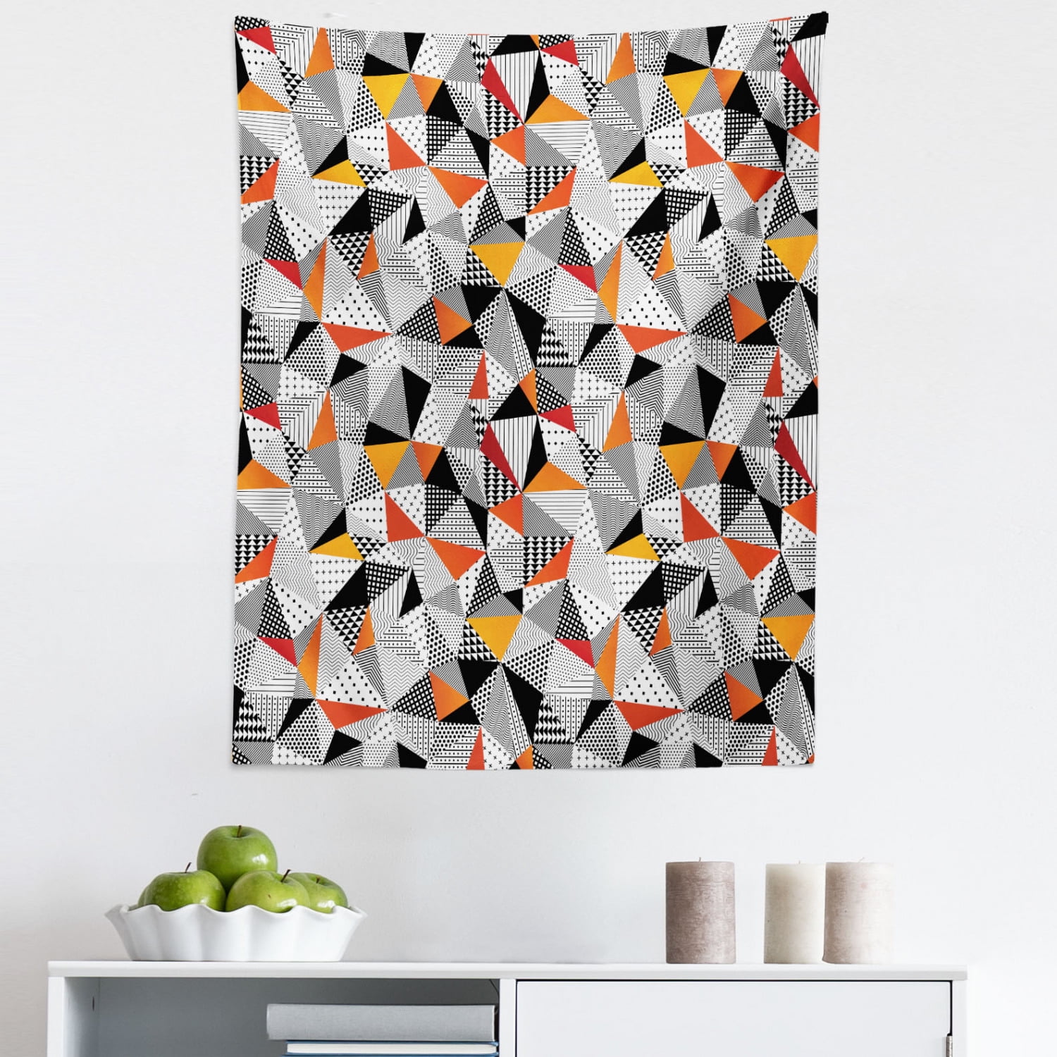Geometric Tapestry, Polygonal Pattern Checkered Design Triangles and ...