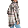 PPYOUNG Women's Plaid Shackets, Flannel Long Sleeve, Casual Outwear ...