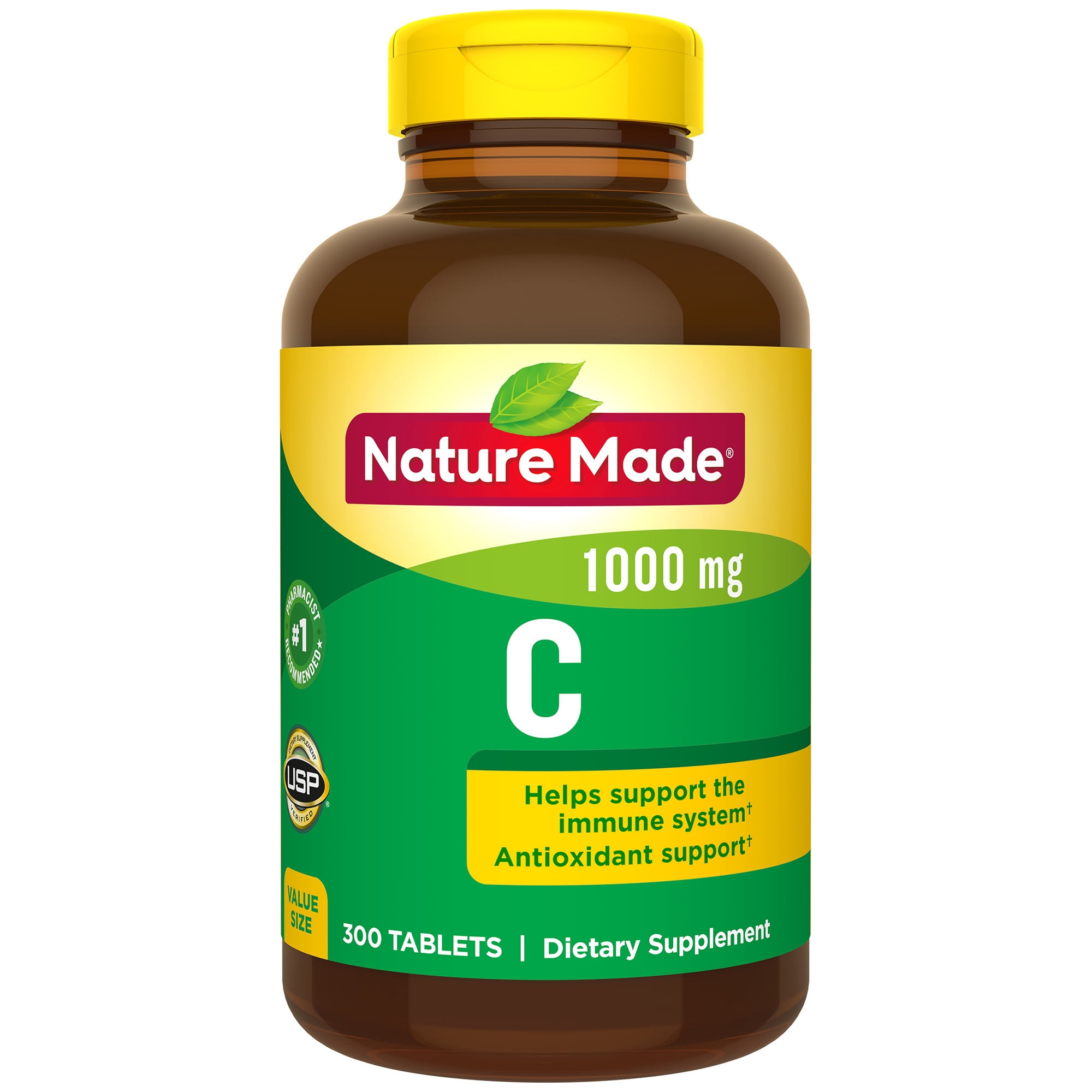 Nature Made Vitamin C 1000 mg Tablets, 300 Count Value Size to Help ...