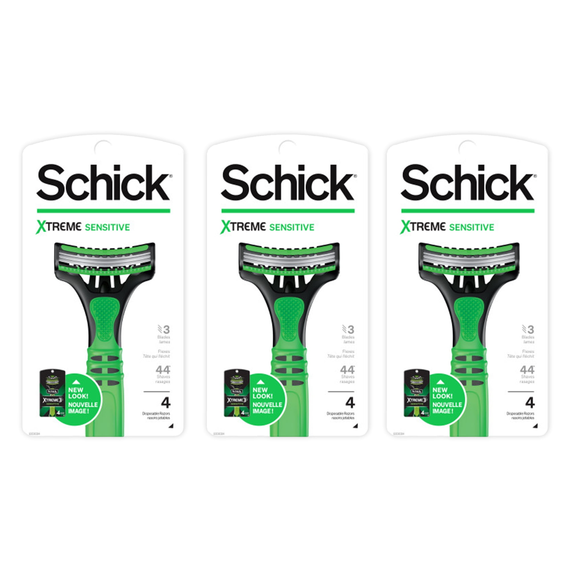 Schick Xtreme 3 Men's Sensitive Skin Disposable Razors 4 ct (Pack of 3 ...