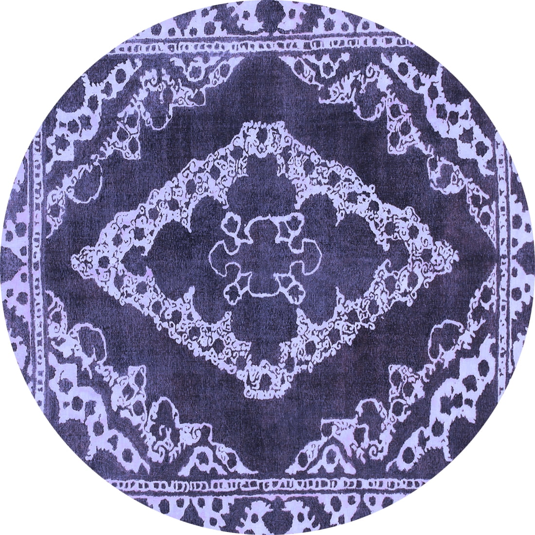 Ahgly Company Indoor Round Abstract Blue Modern Area Rugs, 8' Round ...