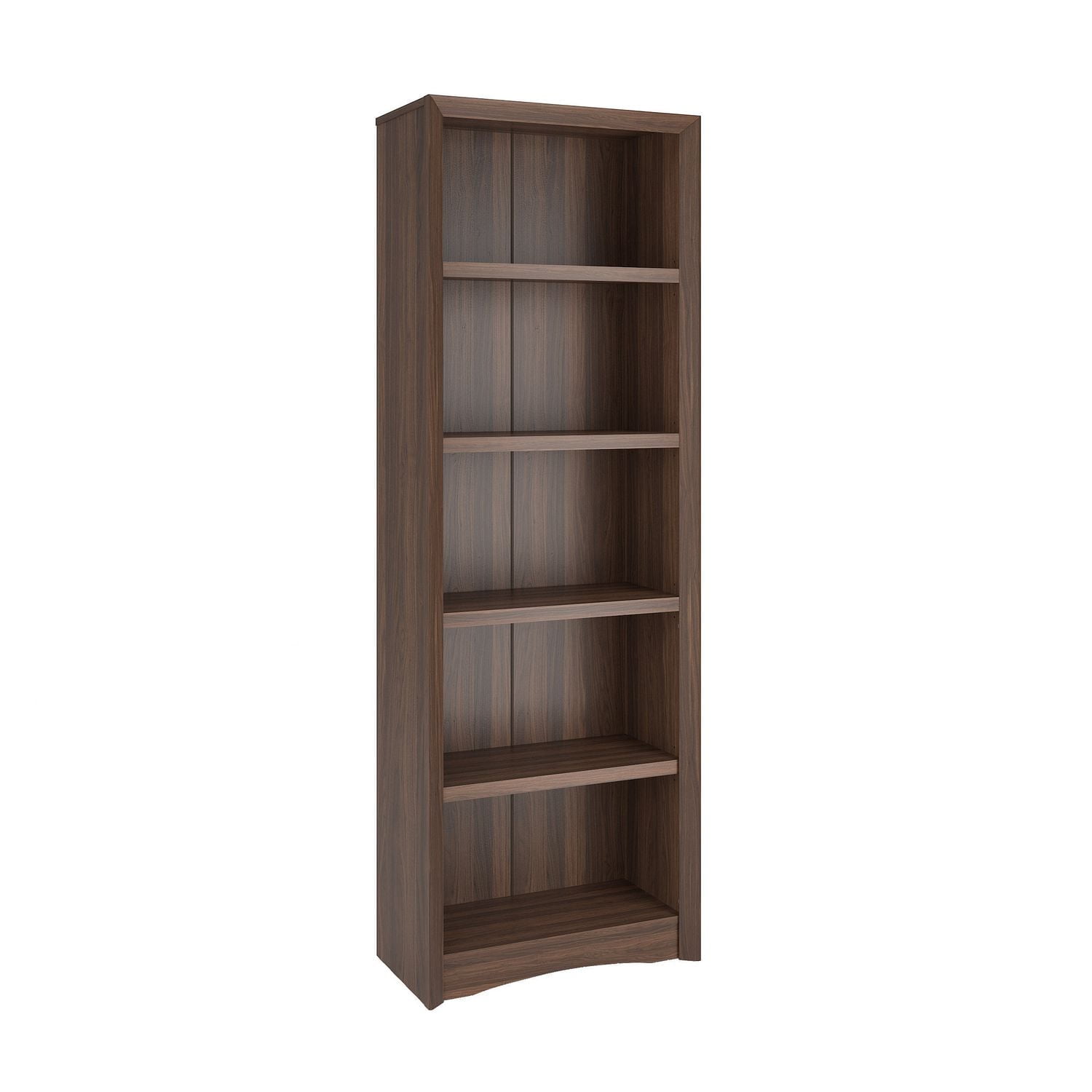 Corliving Quadra Engineered Wood 5-Tier Adult Bookcase With 4 Adjustable Shelves