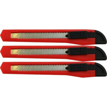 3 Yellow Retractable Utility Knife Box Cutters with Snap Blade, Heavy ...