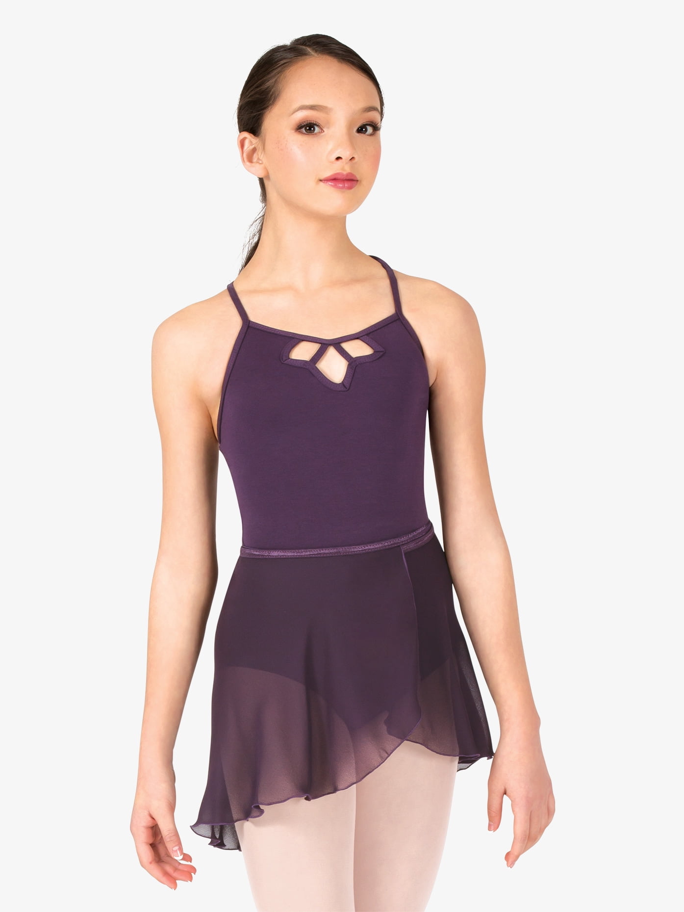 Natalie Girls Short Sheer Ballet Wrap Skirt