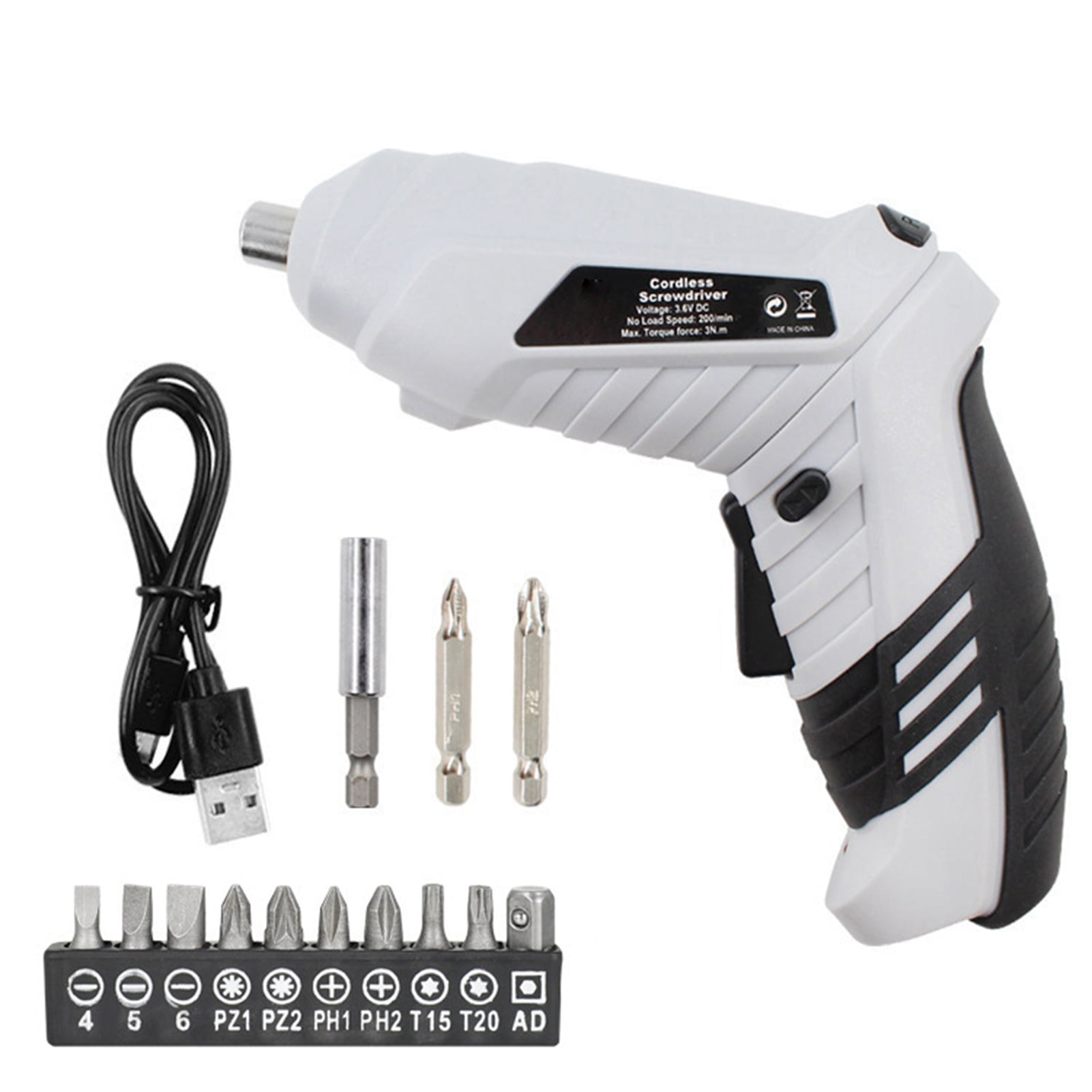 Wharick 3.6V Cordless Electric Screwdriver, Rechargeable Electric ...