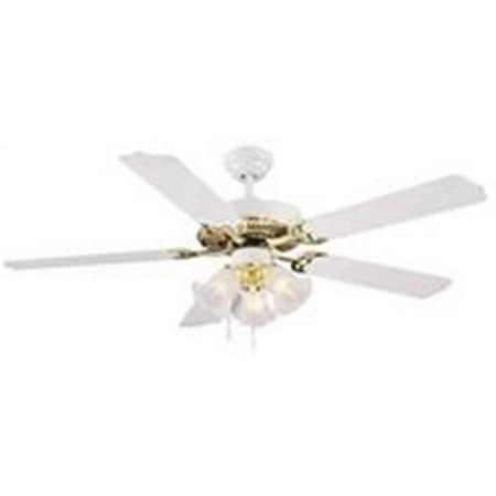 Boston Harbor 645929 52 in. 5 Blade with 3 Light Ceiling Fan, White ...