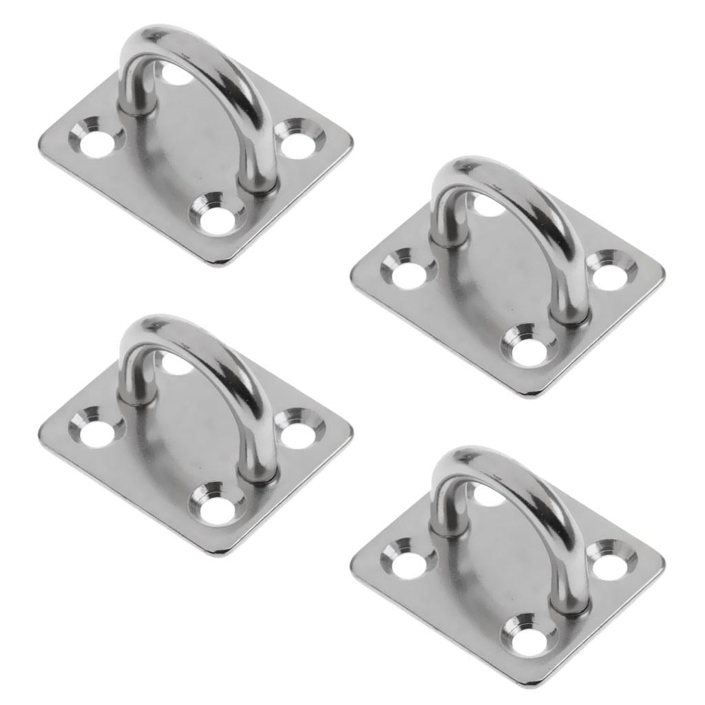 4 x 8mm Square Pad Eye Ceiling Hooks Anchor Hanger Stainless Steel ...