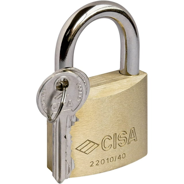 CISA Hardened Shackle Solid Brass Padlock with 1-3/4" or 40mm Wide Lock ...