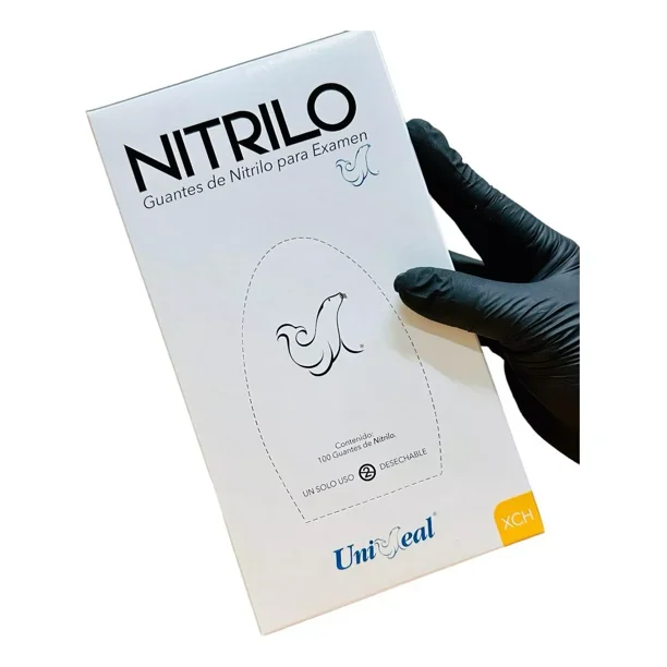 Guantes Nitrilo Negro Uniseal 3.5grs Talla Xch Caja/100 Pz | Bodega ...