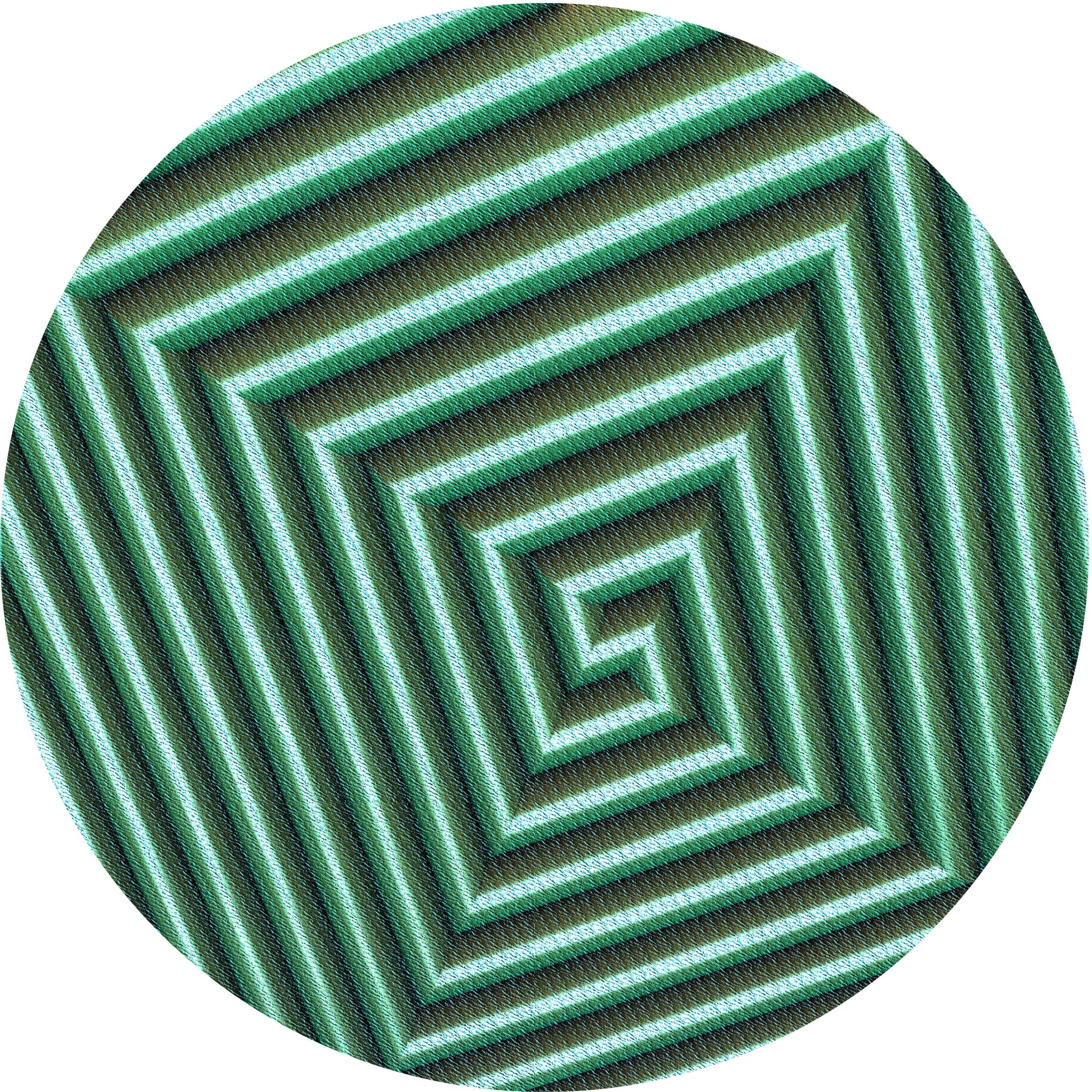 Ahgly Company Indoor Round Patterned Mint Green Area Rugs, 8' Round ...