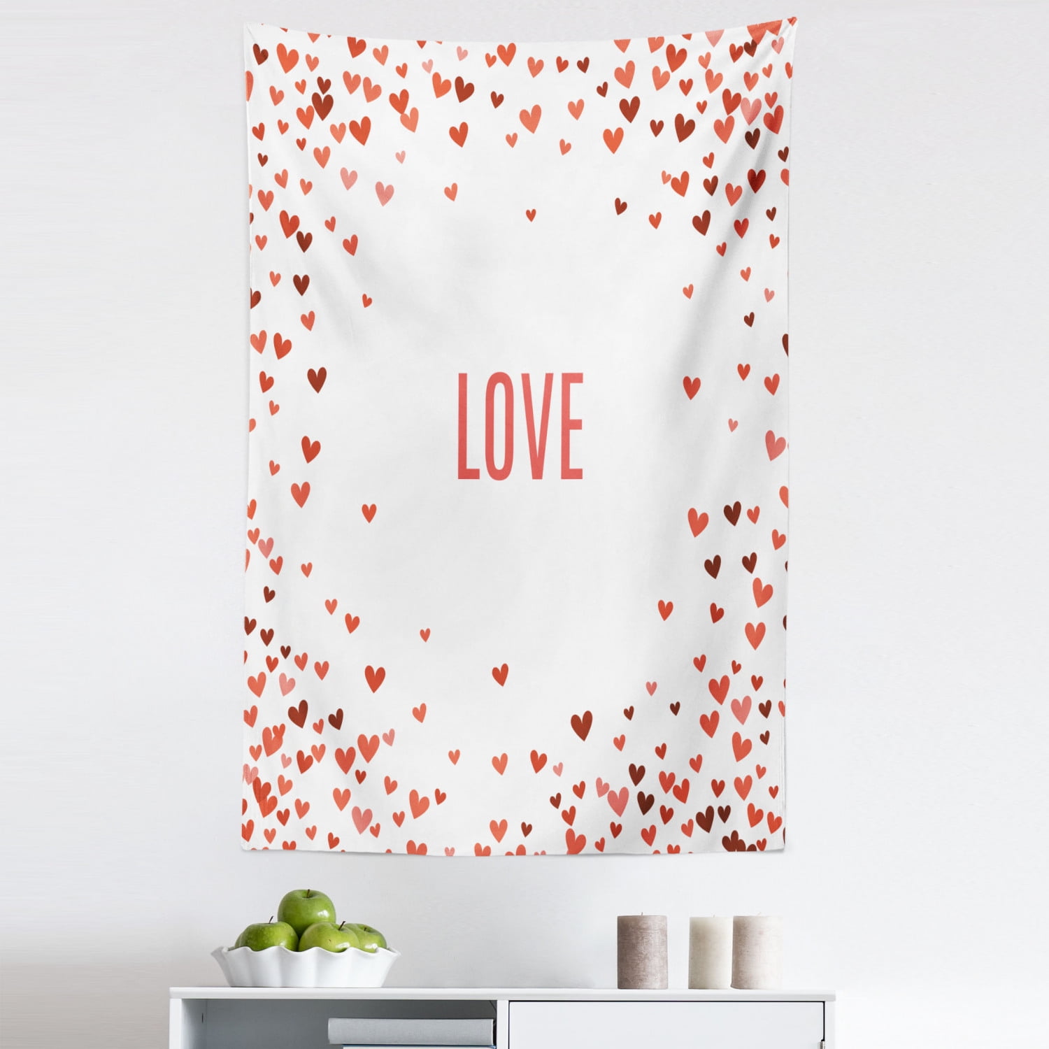 Love Tapestry, Romance Themed Illustration Hearts Background Abstract ...