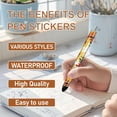 1set 80pcs 8 style Self-Adhesive Coated Paper Pen Stickers Waterproof ...