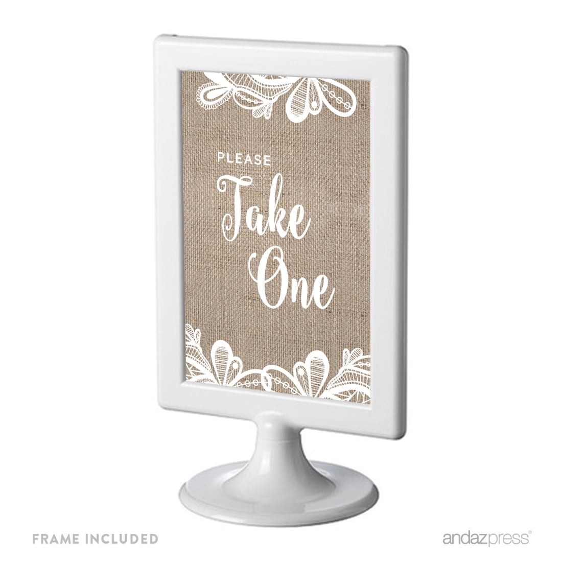 Please Take One Burlap Lace Wedding Framed Party Signs - Walmart.com